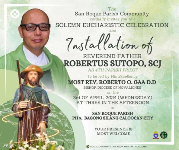 Installation of Fr. Robertus Sutopo, SCJ as the Parish Priest in Bagong ...